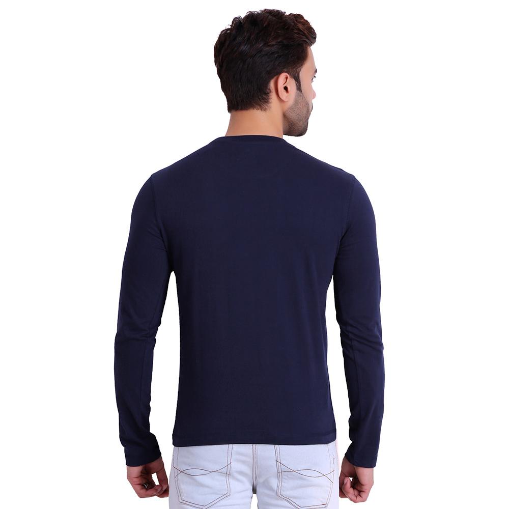 Buy Mens Round Neck Full Sleeve Dark Blue T-Shirt @ Under ₹500: TT Bazaar